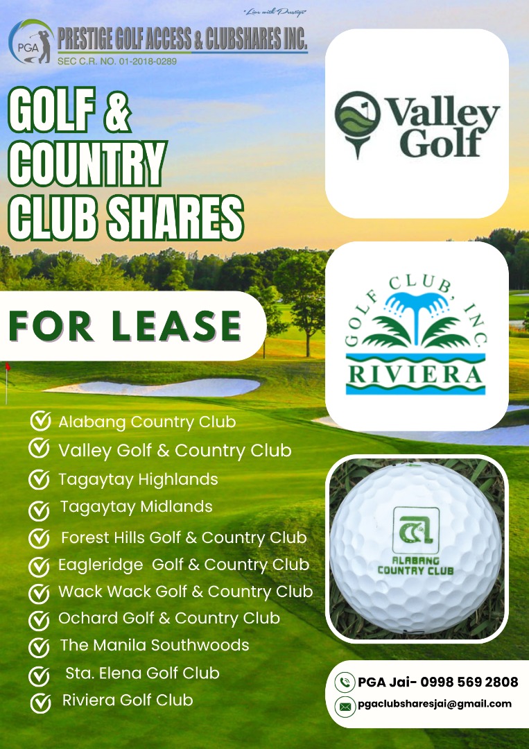 AYALA GREENFIELD/ FOREST HILLS/ ALABANG COUNTRY CLUB/ MANILA SOUTHWOODS ...