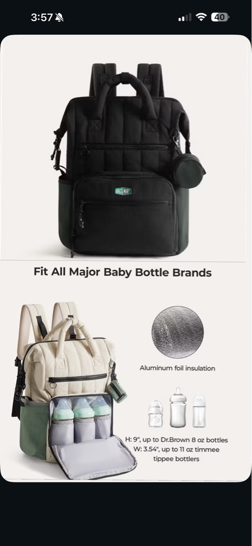 BAGSMART Diaper Backpack (Black Color), Babies & Kids, Going Out ...