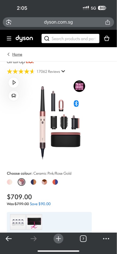 Dyson Airwrap Complete Ceramic Pink/Rose Gold, Beauty & Personal Care ...