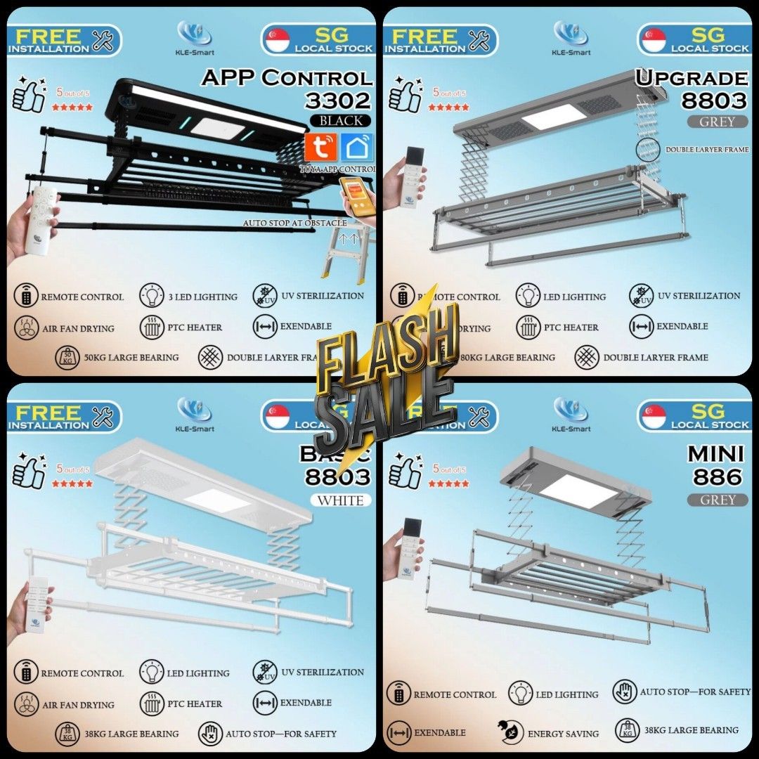 Electric Clothes Drying Rack APP Control Automated Laundry Rack dryer ...