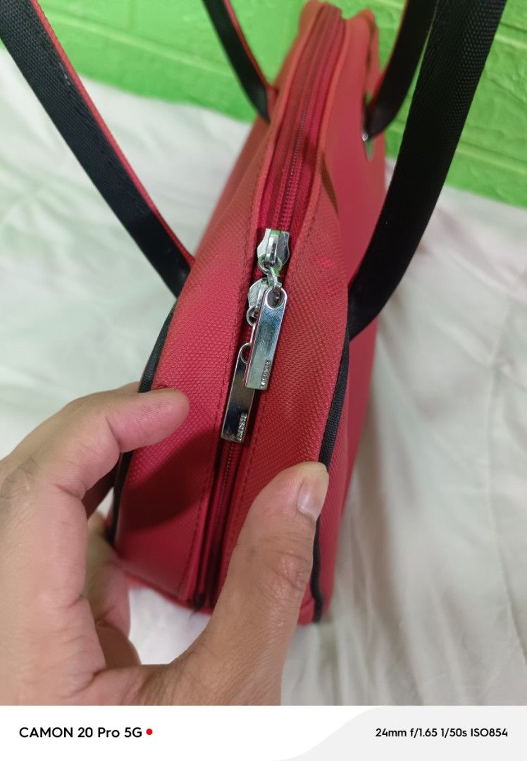 Lacoste Red Handbag, Luxury, Bags & Wallets on Carousell