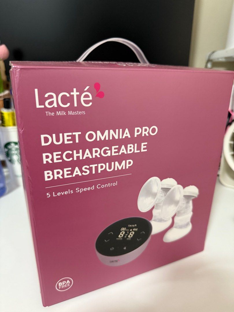 Lacté Duet Omnia Pro Rechargeable Breastpump, Babies & Kids, Nursing & Feeding, Breastfeeding ...