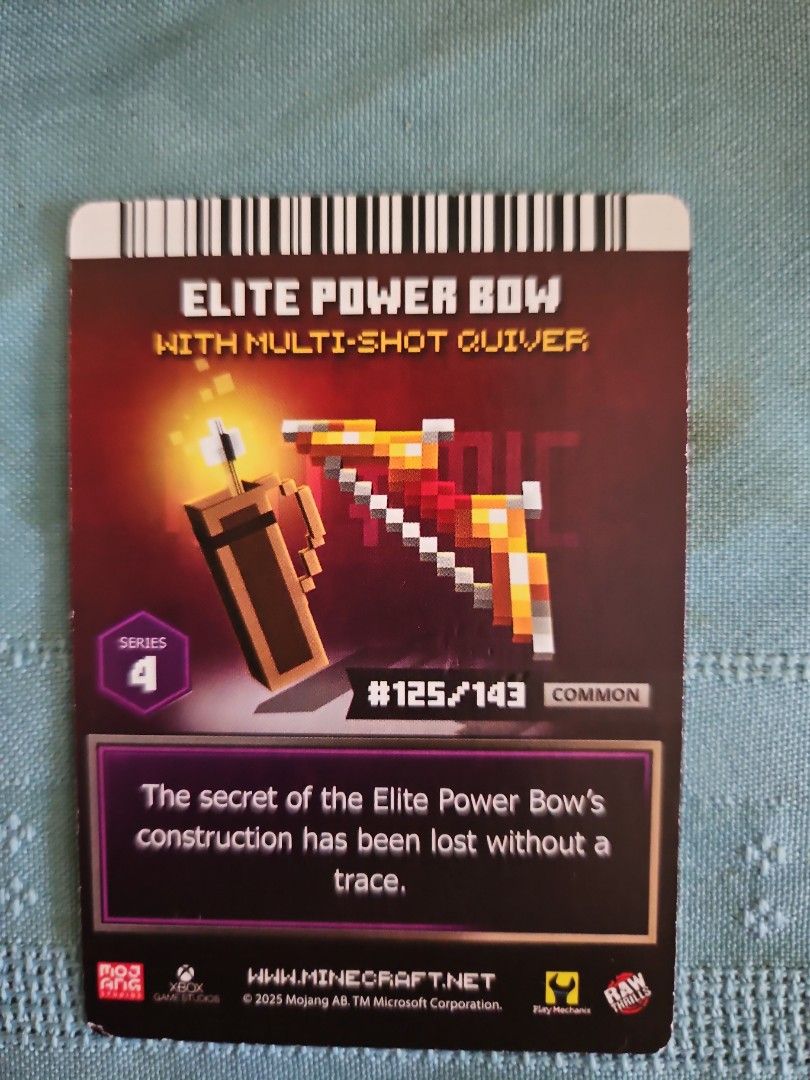 Minecraft Dungeons Elite Power Bow Trading Card, Hobbies & Toys, Toys ...