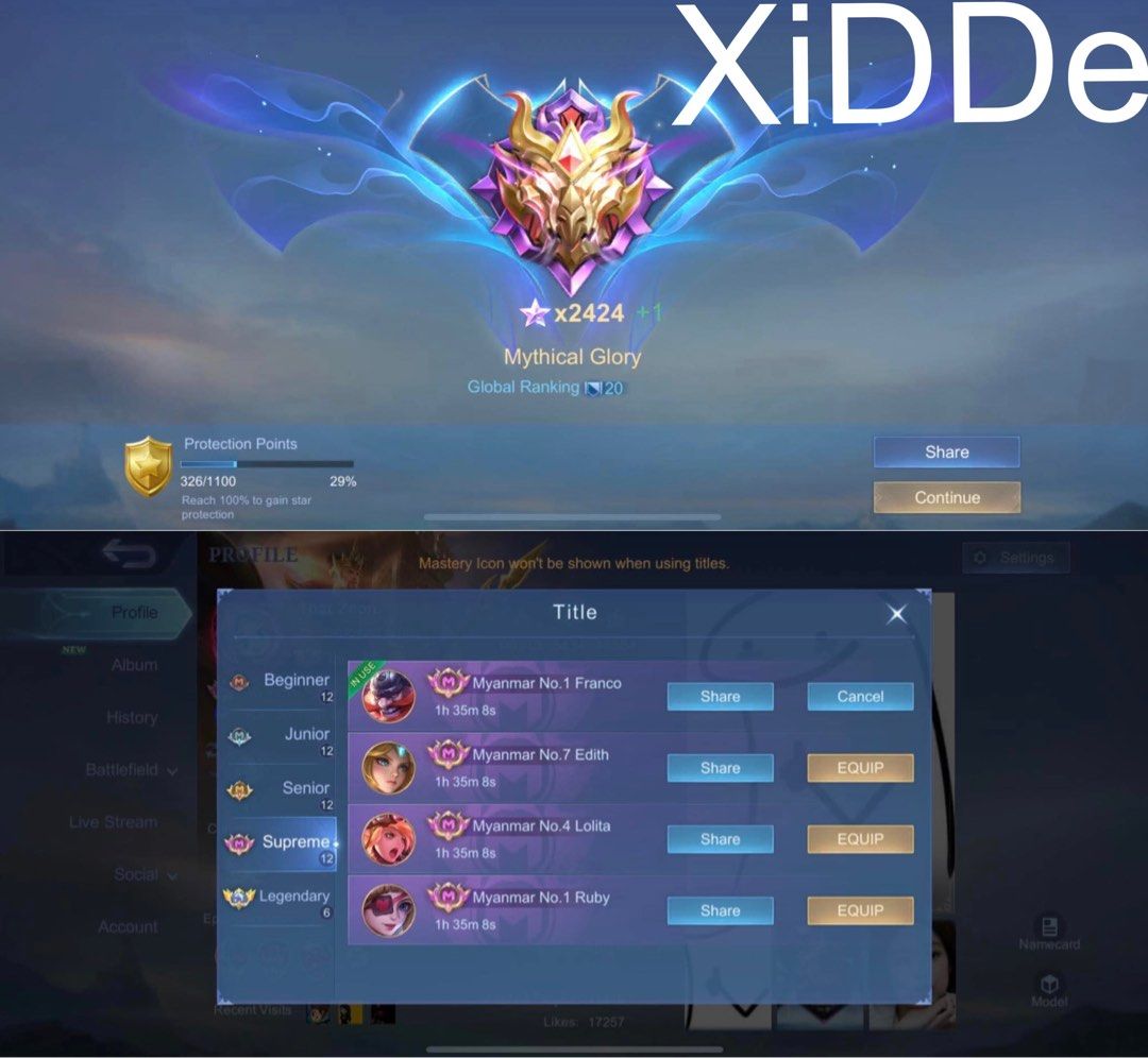 Mobile Legends Rank Boost - Epic to Immortal, Video Gaming, Gaming Accessories, In-Game Products ...