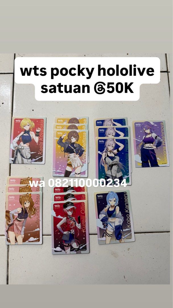 PC PHOTOCARD POCKY X HOLOLIVE KARTU COLLAB POCKY X HOLOLIVE KOBO ...