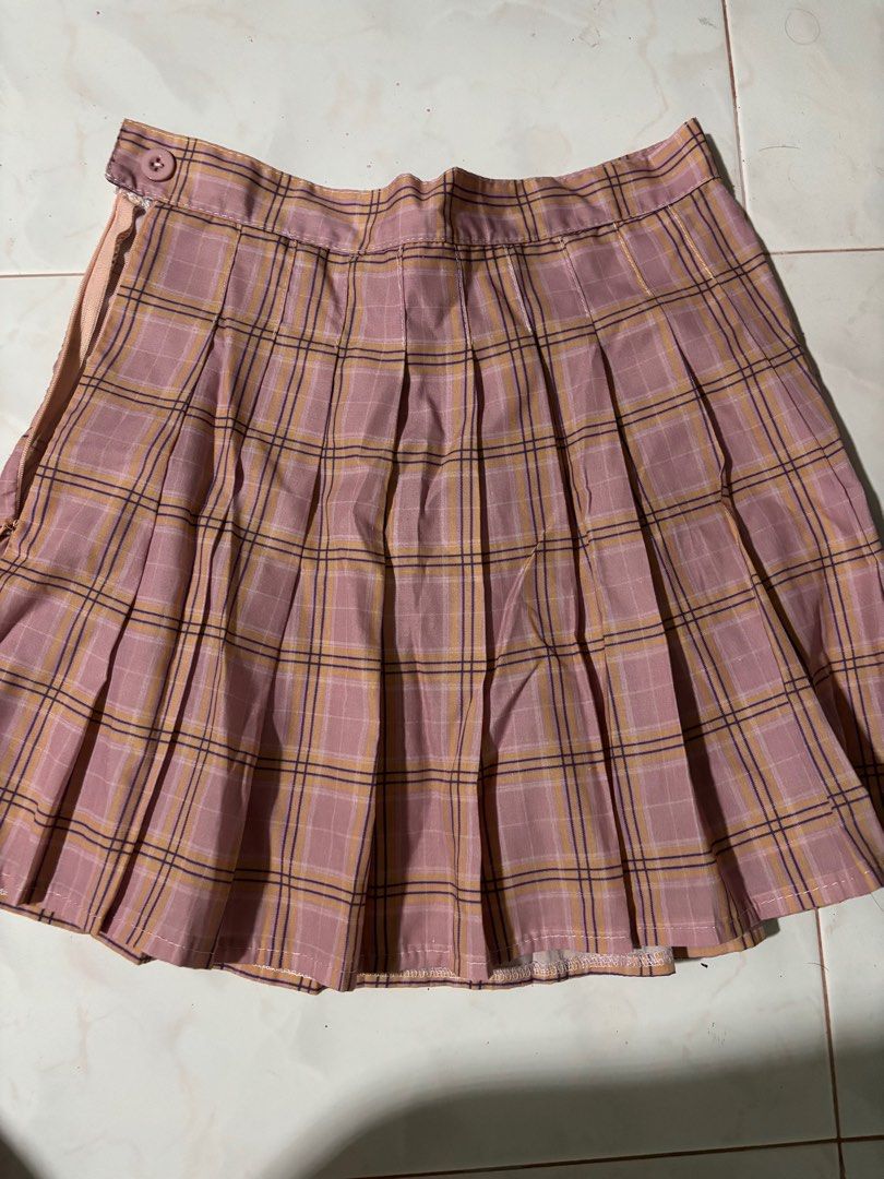 Pink Plaid Pleated Skirt - Size M school girl seifuku japanese korean ...