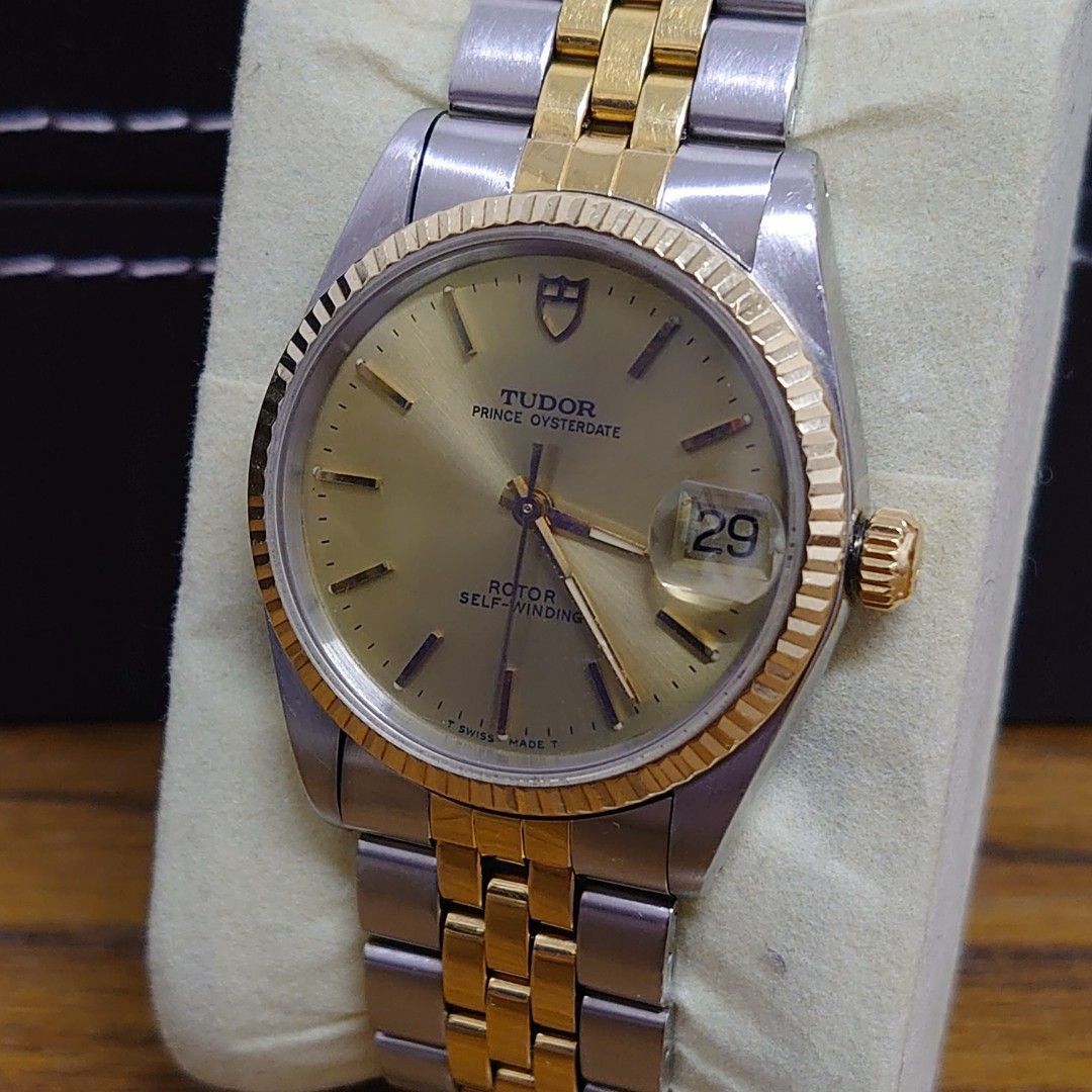 Tudor Prince Oysterdate 74033 Vintage 34mm (14k Gold Bazel/Dial ...
