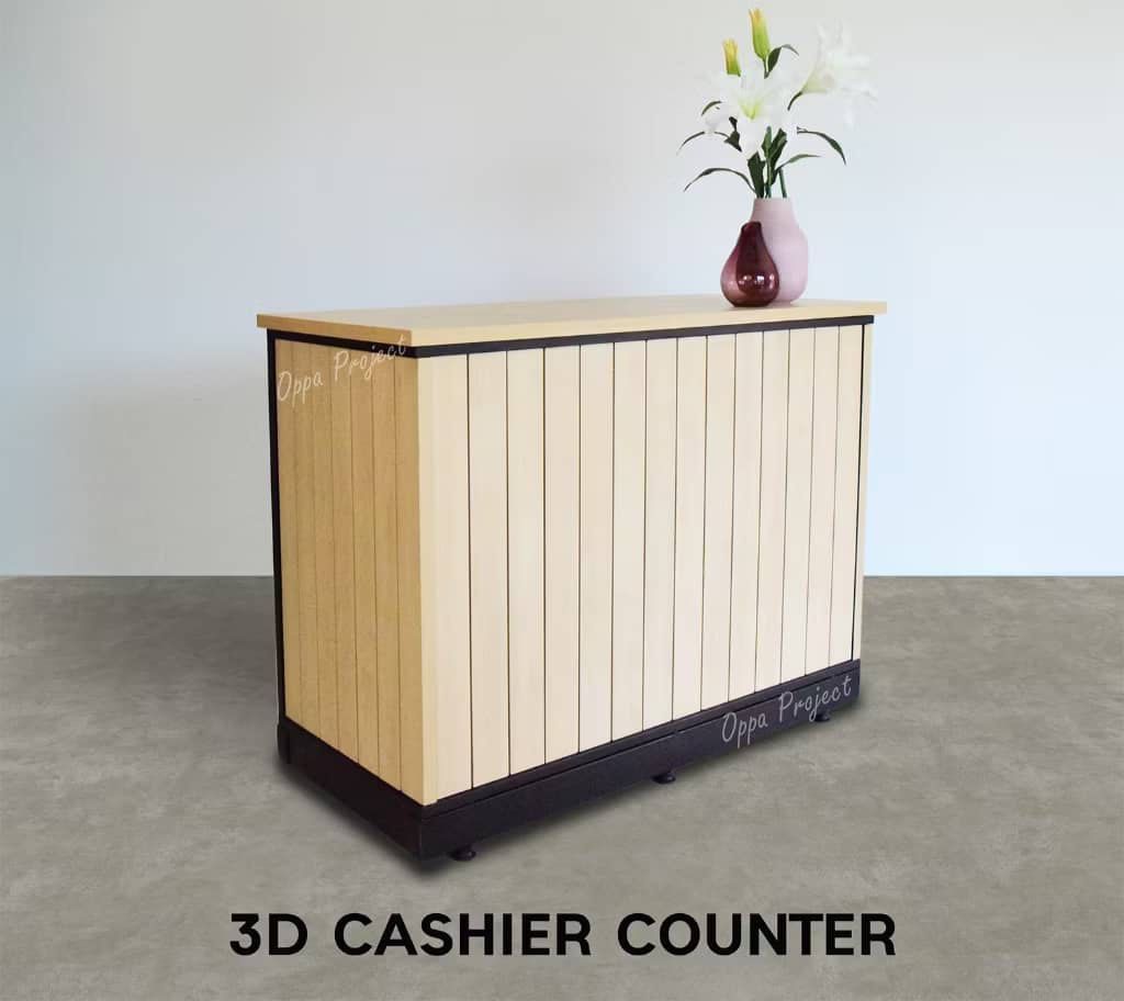 3D Cashier Counter - Wooden Design, Everything Else on Carousell