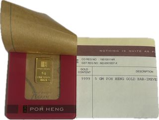 10 grams Poh Heng Gold Bar, Hobbies & Toys, Memorabilia & Collectibles ...