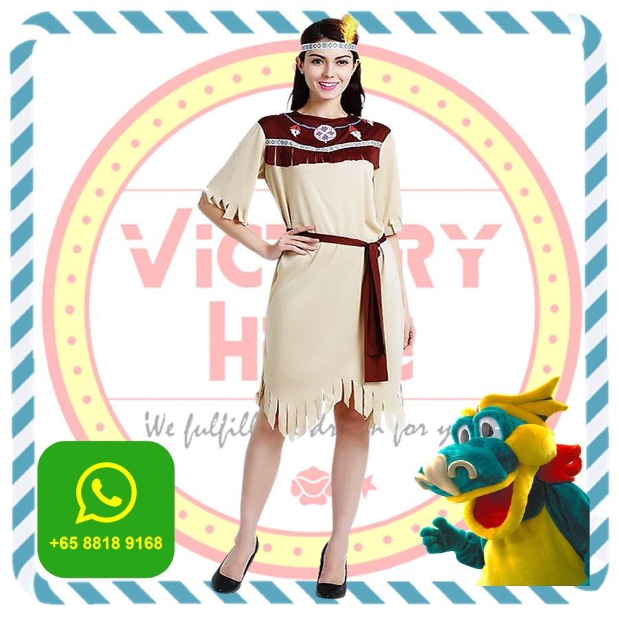 🌸 Red Indian (Lady) – Graceful & Cultural Native American Attire ...