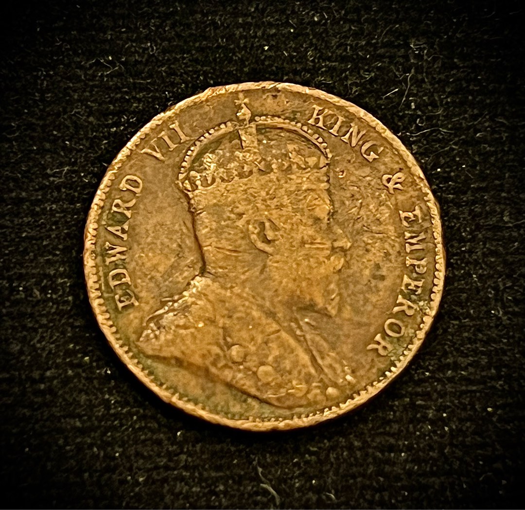 1908 Olden British Straits Settlements King Edward VII Quarter ½-Cents ...