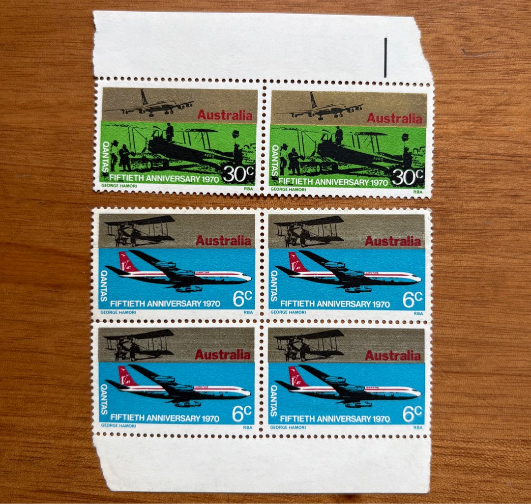 Australia QANTAS 50 years anniversary mint blocks, Hobbies & Toys ...