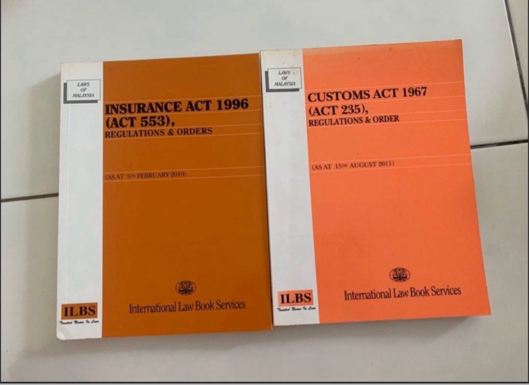 Customs and Insurance Act Book (2 books in 1 set for RM30), Hobbies ...