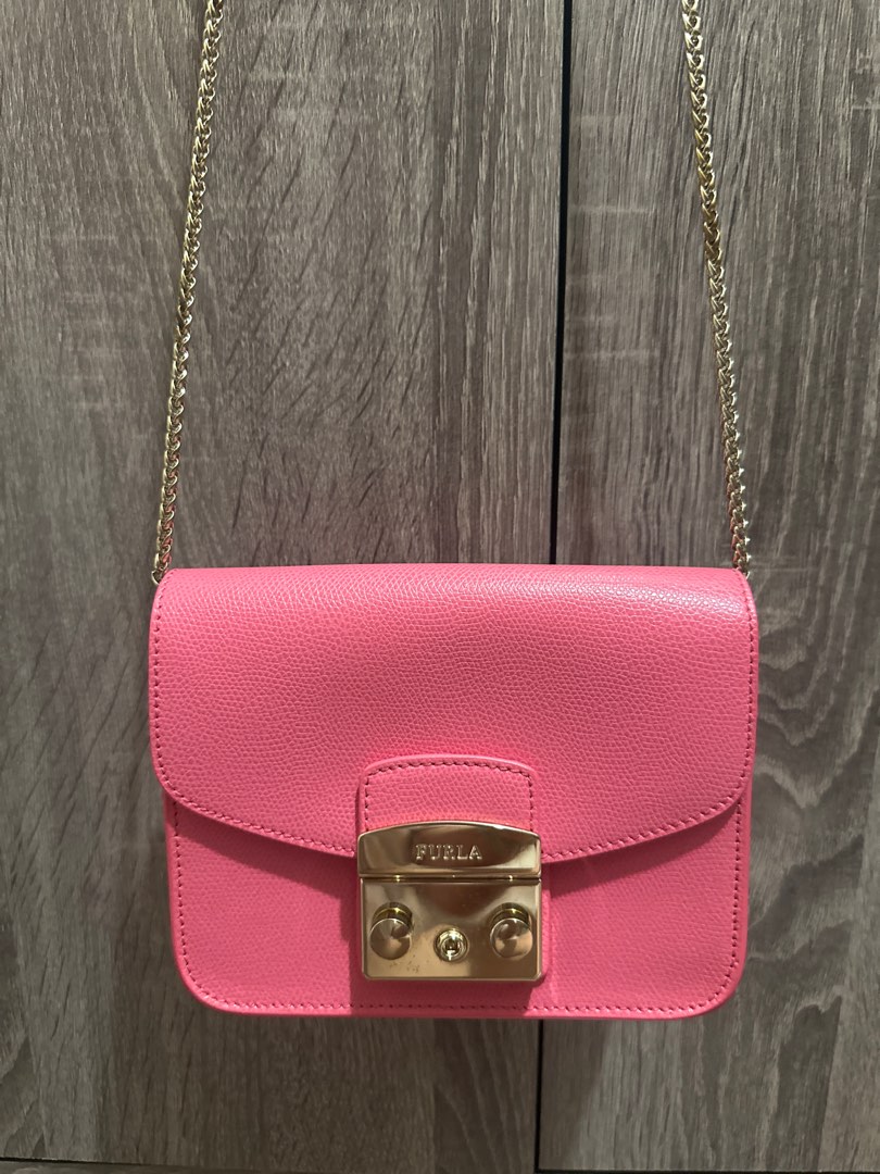 Furla Pink Crossbody Bag, Luxury, Bags & Wallets on Carousell