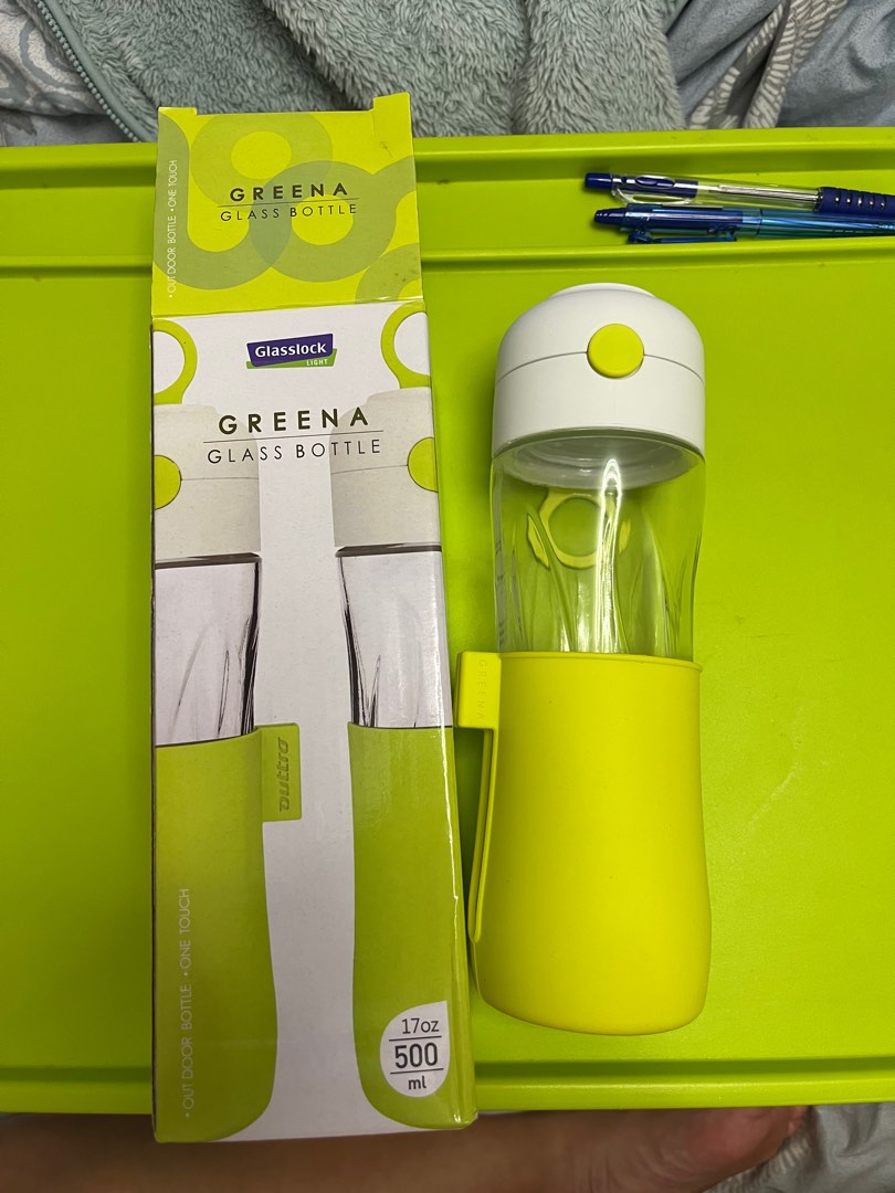 韓國Glasslock 玻璃隨行瓶 Glasslock Glass Bottle 500ml, 傢俬＆家居, 廚具和餐具, 廚水杯、水壺 ...