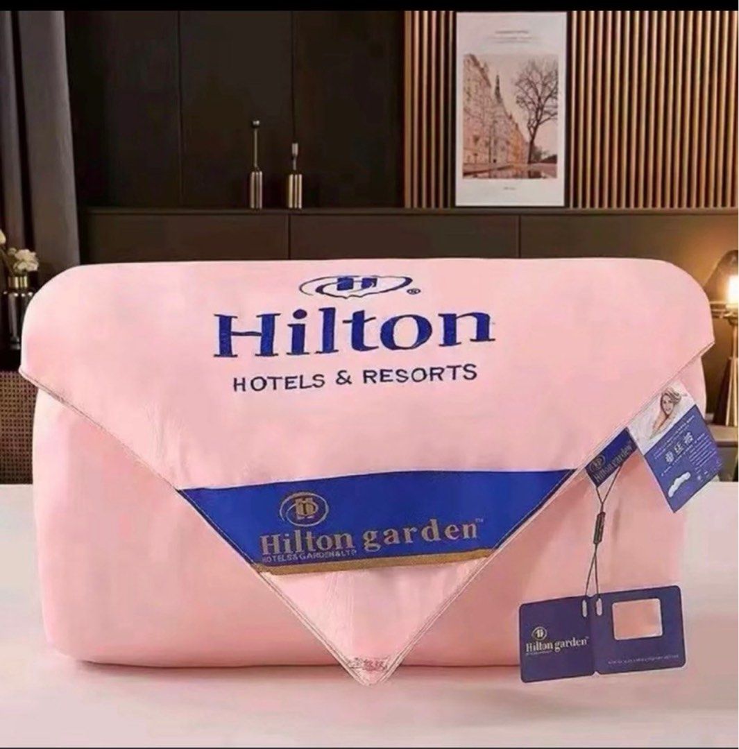 Hilton Hotels & Resorts Pink Quilt, Furniture & Home Living, Bedding ...