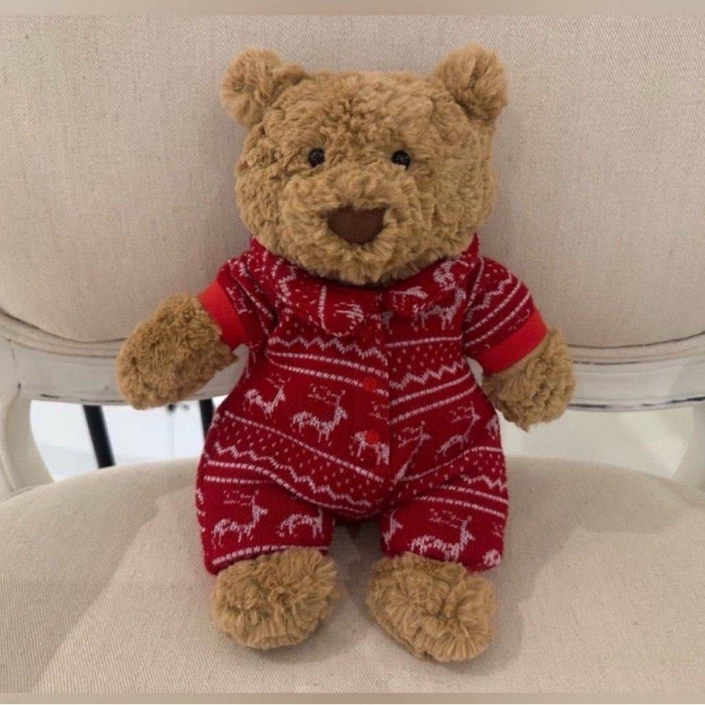 [po] Bartholomew Bear Winter Pajamas Jellycat, Hobbies & Toys, Toys ...