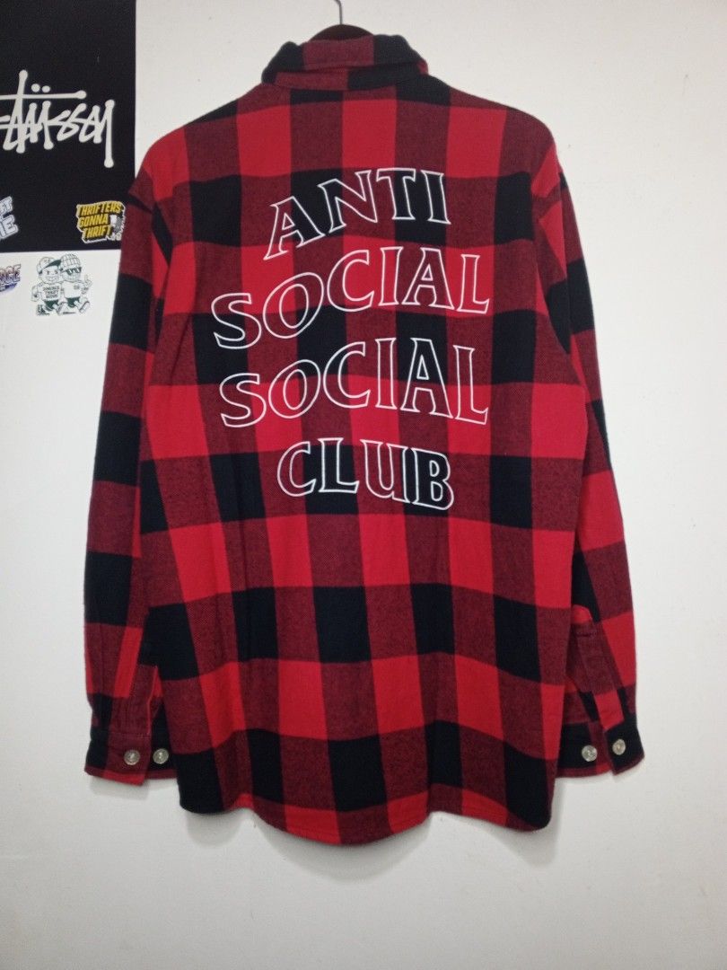 Kemeja Flannel ASSC/Anti Social Social Club, Fesyen Pria, Pakaian ...