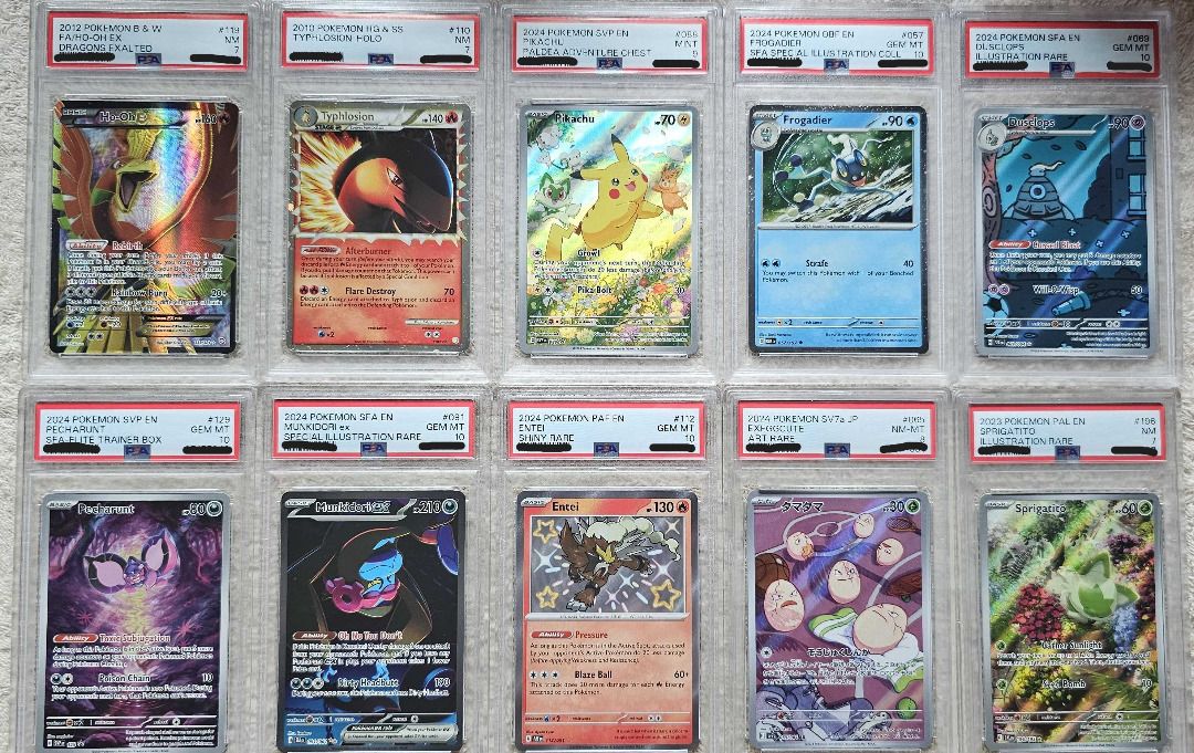 Pokemon PSA FA/Ho-oh EX, Typhlosion, Pikachu Paldea, Frogadier ...