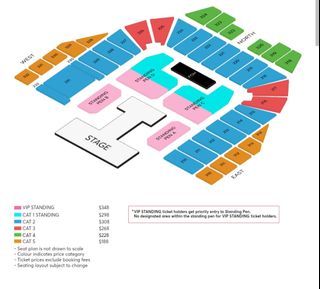 WTS VIP SEATED VIP STANDING A B CAT1 CAT2 CAT3 CAT4 CAT5 CAT6 CAT7 TOMORROW X TOGETHER WORLD ...