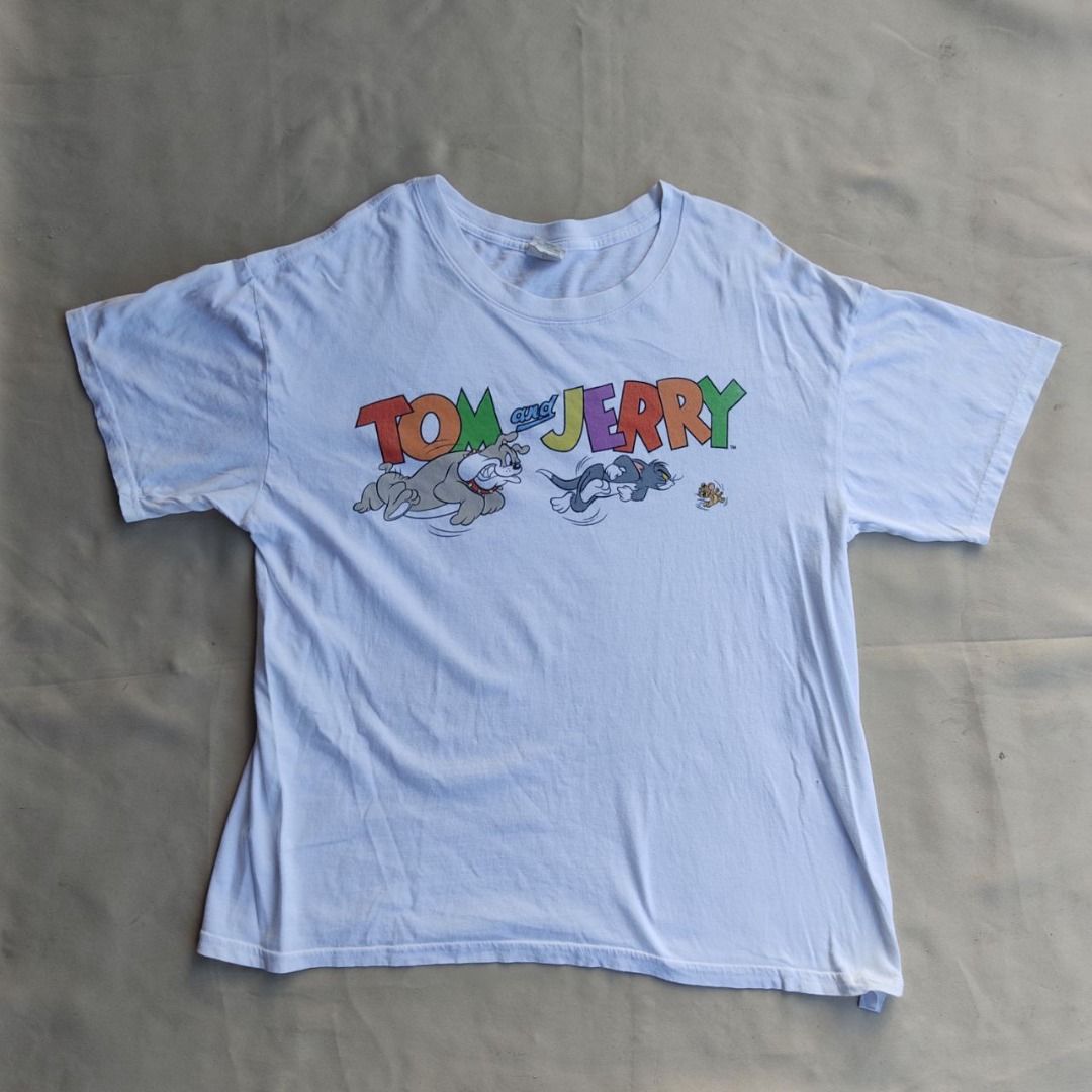 Tom and Jerry White T-shirt Medium Freeze Tag, Men's Fashion, Tops ...