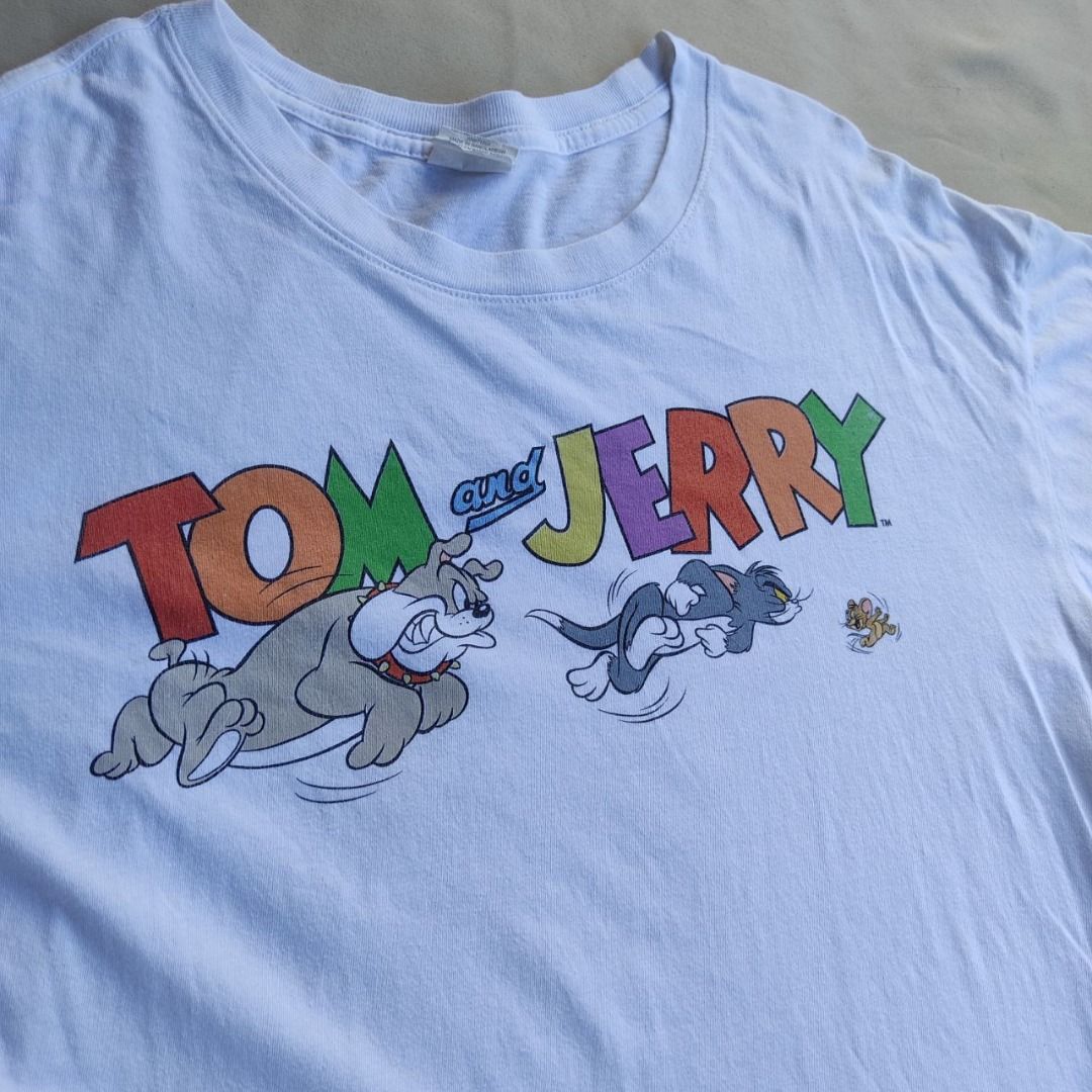 Tom and Jerry White T-shirt Medium Freeze Tag, Men's Fashion, Tops ...