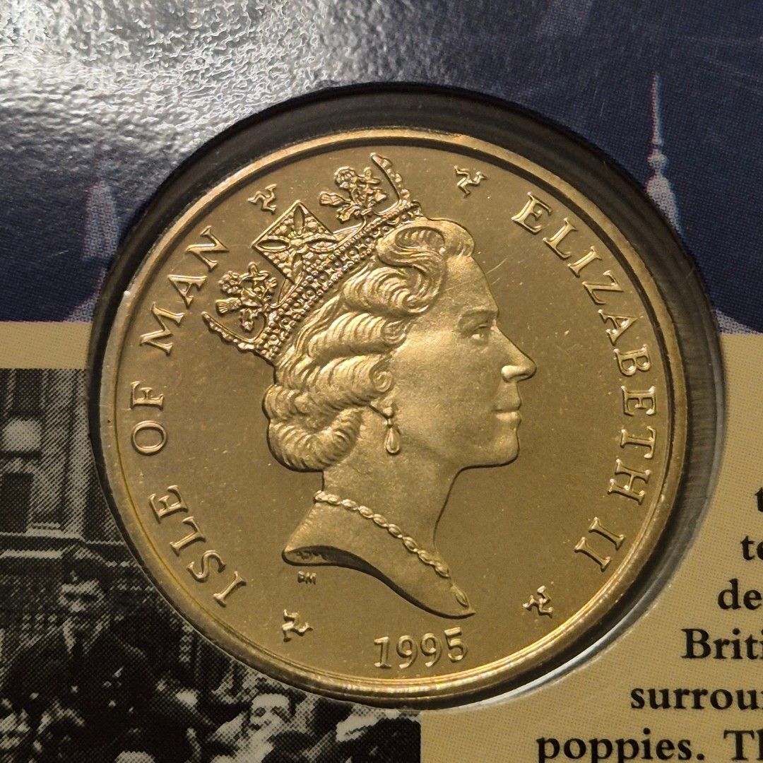 1995 Isle of Man Great Britain Queen Elizabeth II 50th Anniversary of ...
