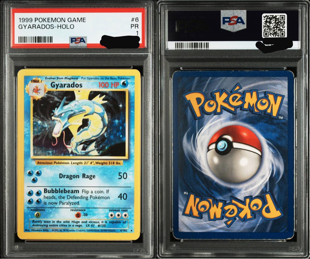 1999 (BASE SET UNLIMITED) - Pokemon Game Gyarados Holo PSA 1 Graded ...