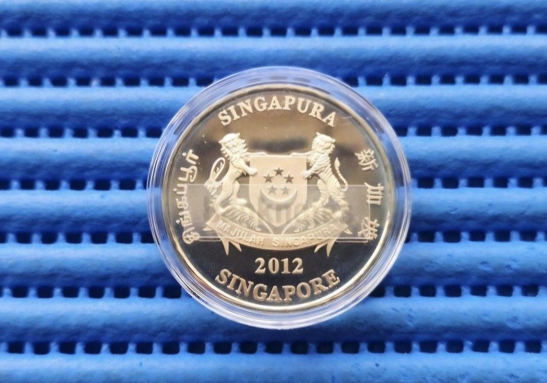 2012 Singapore Lunar Year of the Dragon $2 Cupro-Nickel Proof-Like Coin ...