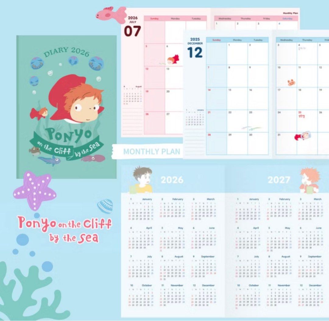 🐚 2026 STUDIO GHIBLI PLANNER [PONYO], Hobbies & Toys, Stationery ...