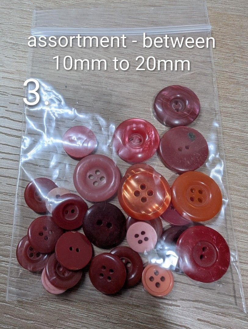 Assorted Buttons - Various Sizes and Colors, Hobbies & Toys, Stationery ...