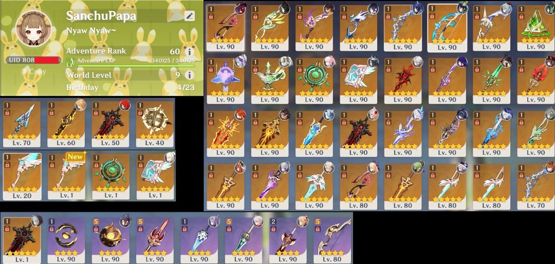 Genshin End Game Account (Nefer with signature weapon acquired 10/22 ...