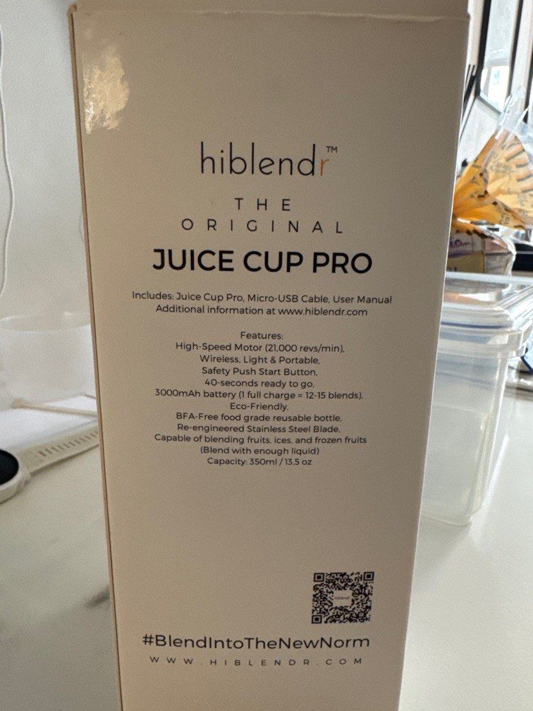 Hiblendr Portable Blender juice cup PRO - Brand New, TV & Home ...