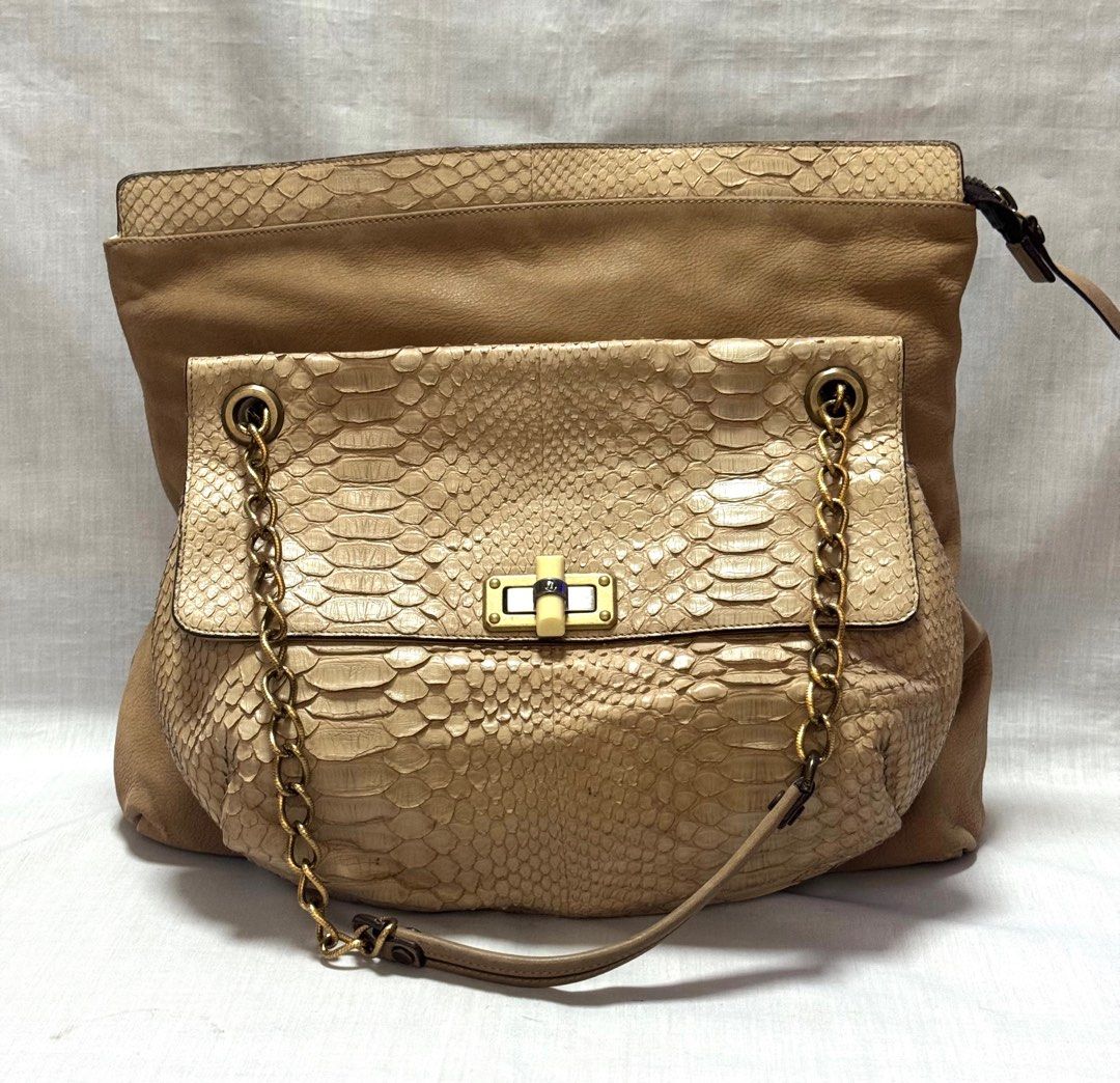 LANVIN Python Dual Handbag, Luxury, Bags & Wallets on Carousell