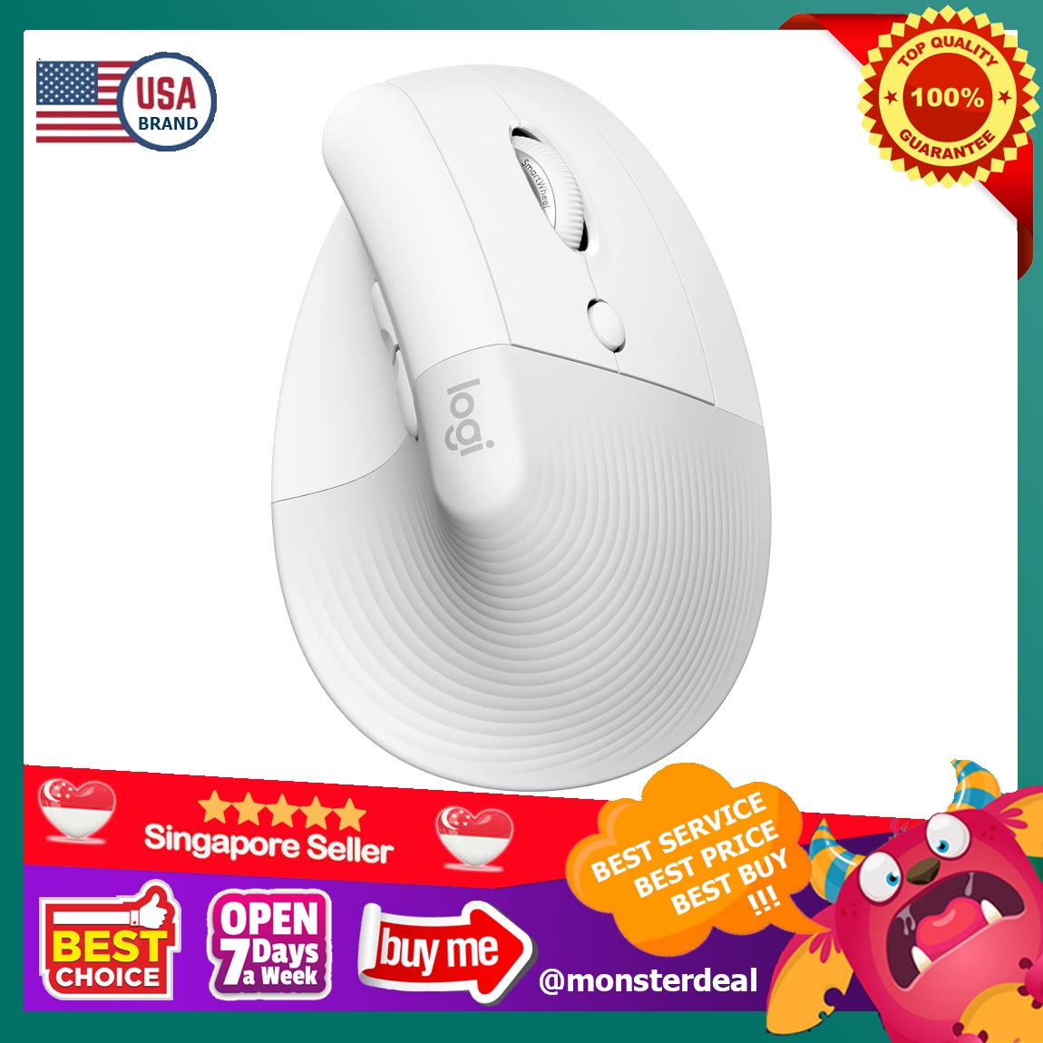 Logitech Lift Vertical Ergonomic Mouse Wireless Bluetooth Or Logi Bolt ...
