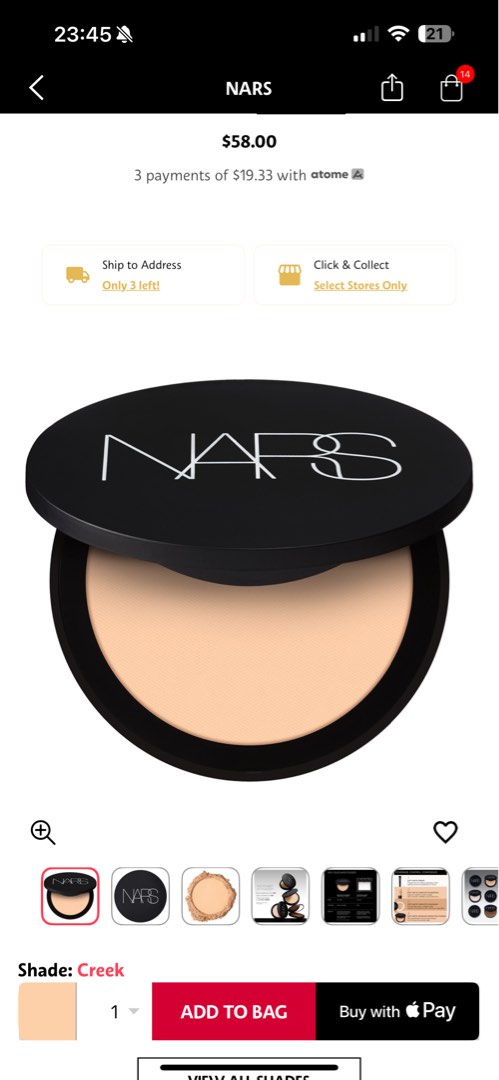 NARS Soft Matte Powder in Creek, Beauty & Personal Care, Face, Makeup Products on Carousell