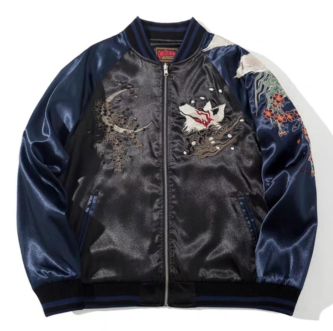 Nine-Tailed Fox Embroidery Jacket | Mythical Kitsune Y2K Design ...