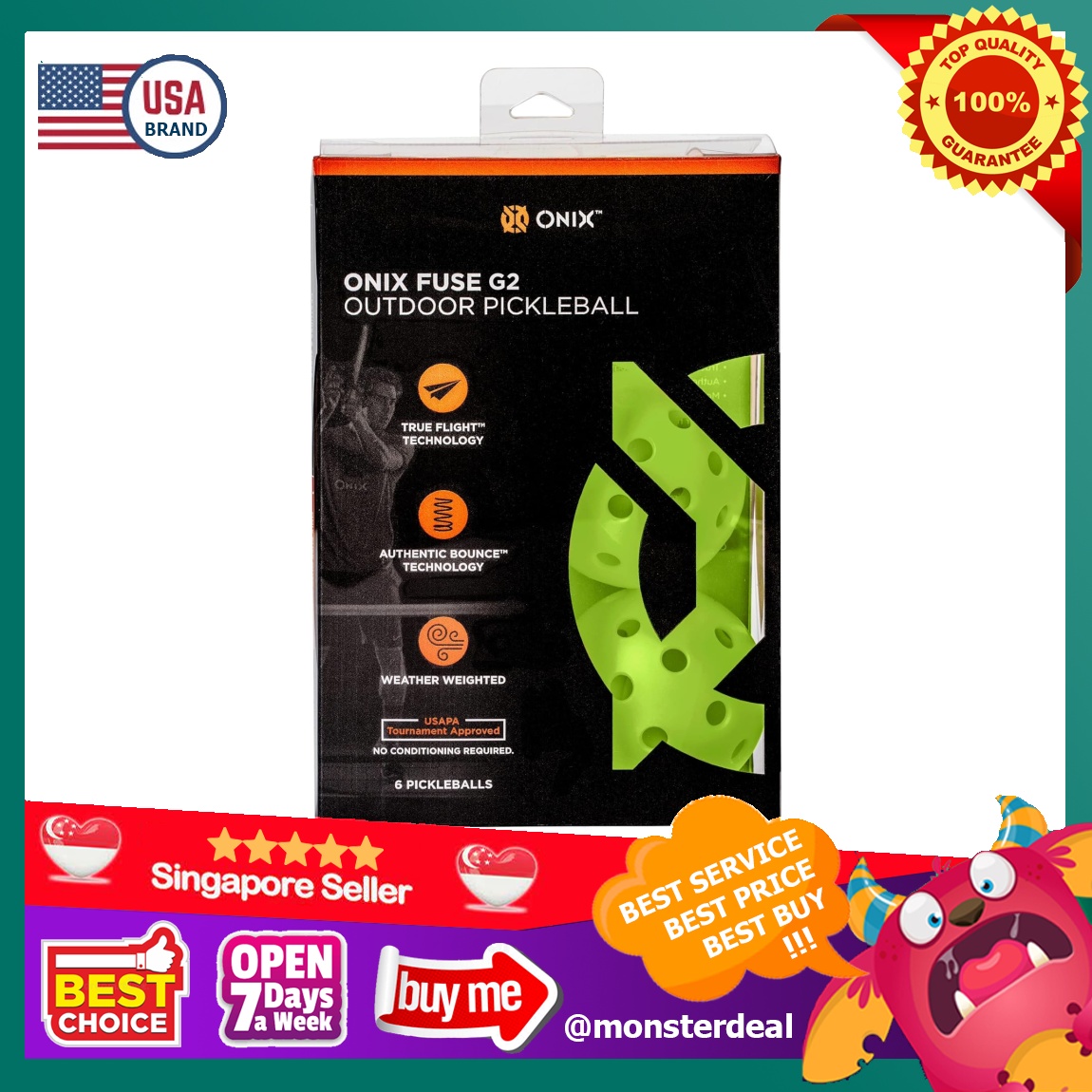 Onix Fuse G2 Pickleball Ball | Outdoor | Neon, Sports Equipment, Sports ...