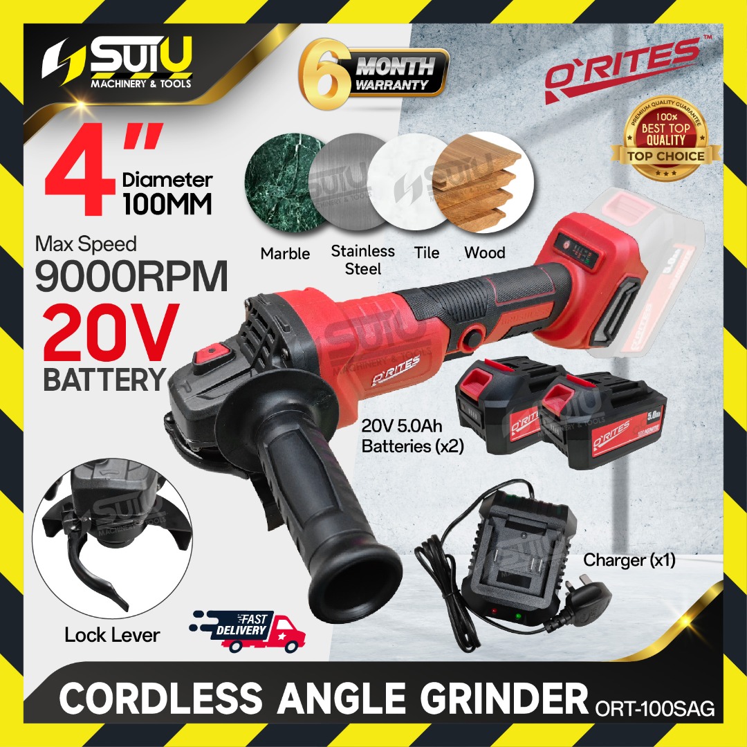 O'RITES / ORITES ORT-100SAG / ORT100SAG 4" 20V Cordless Angle Grinder w ...