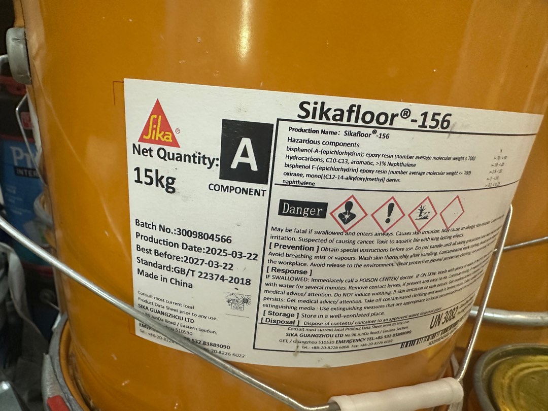 Sika Sikaflor-156 A/B 環氧樹脂地坪漆 sika -702 A/B防水料, 傢俬＆家居, 其他, 家居改善及收納用品 ...