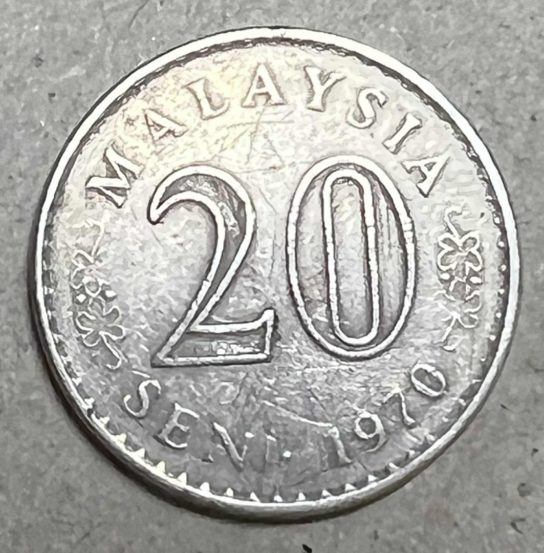 1970 Malaysia 20 Sen rare Version Condition : GVF, Hobbies & Toys ...