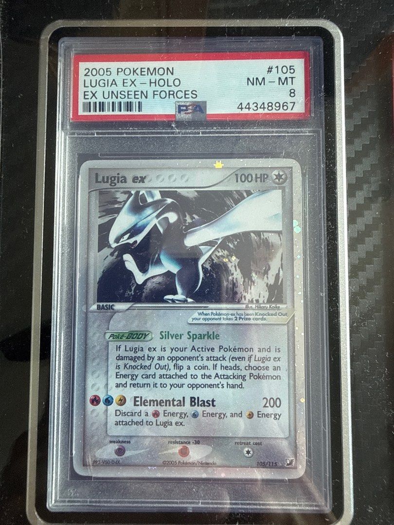 2005 Pokemon Lugia EX Holo PSA 8, Hobbies & Toys, Toys & Games on Carousell