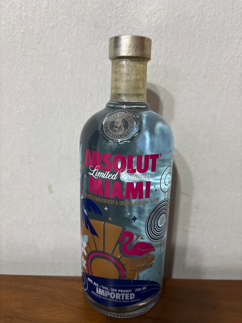 Absolut Miami Limited Edition Vodka, Food & Drinks, Alcoholic Beverages ...