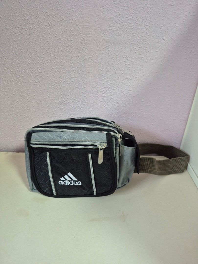 Adidas Small Waist/Sling Bag - Black and Grey, Men's Fashion, Bags ...