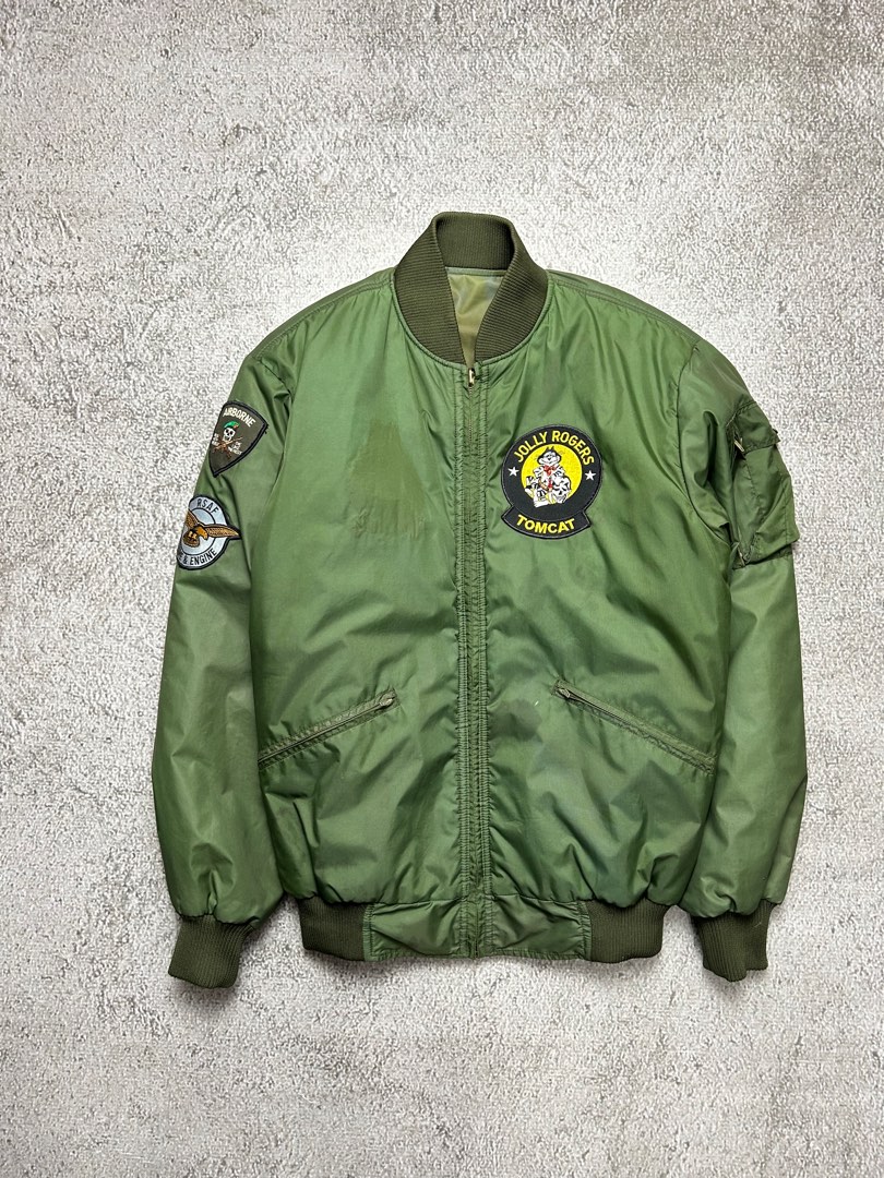 Bomber Jacket ARMY SAF, Fesyen Pria, Pakaian , Baju Luaran di Carousell