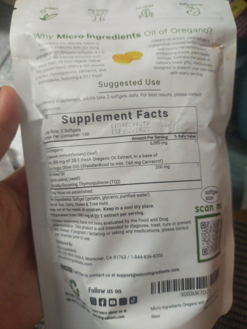 capsules of Oregano Oil Soft Capsules, Health & Nutrition, Health ...