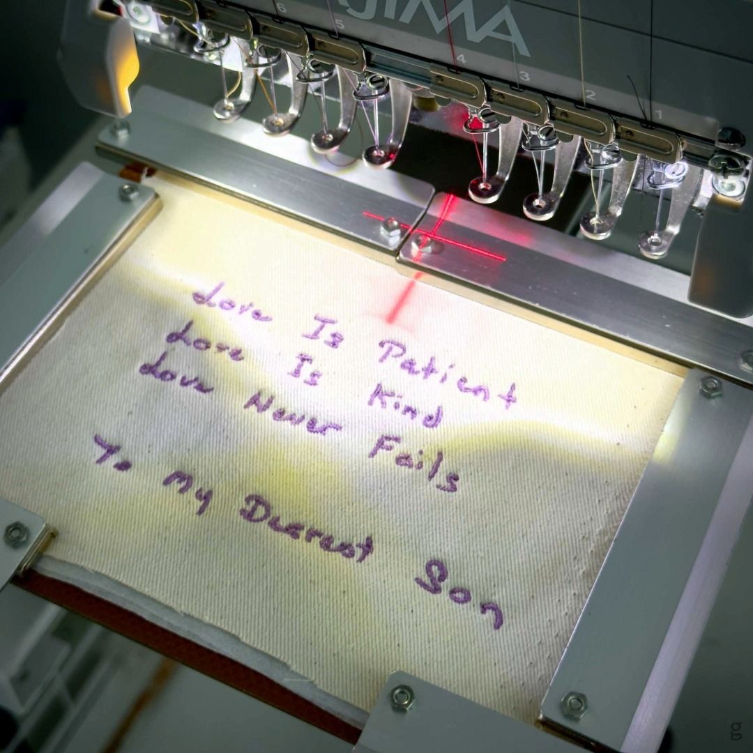 Custom Embroidered Handwritten Note Keepsake Frame, Hobbies & Toys ...