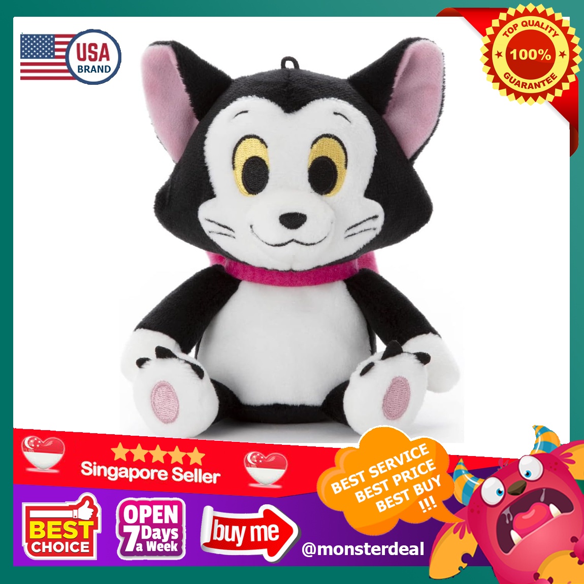 Disney Character Washable Beans Collection Figaro Plush Toy, Height ...