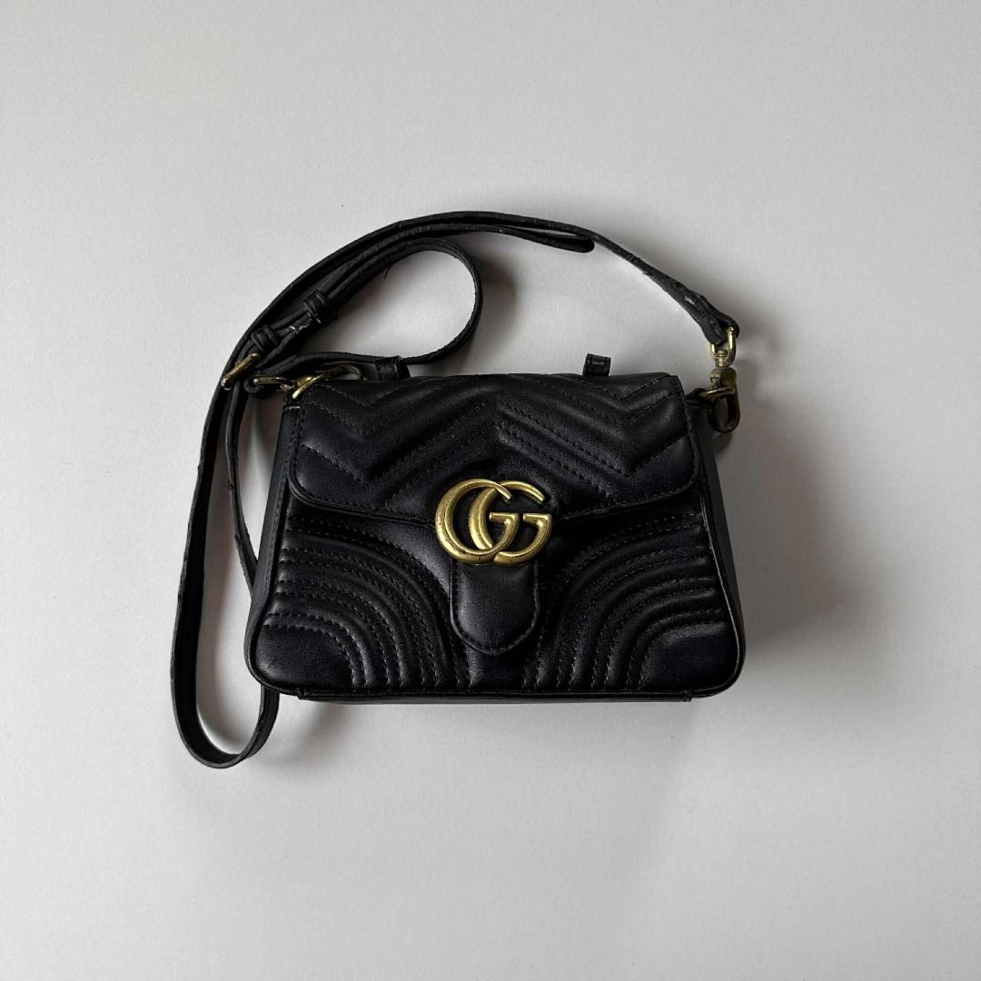 Gucci Black Quilted Leather Marmont Sling Bag, Luxury, Bags & Wallets ...