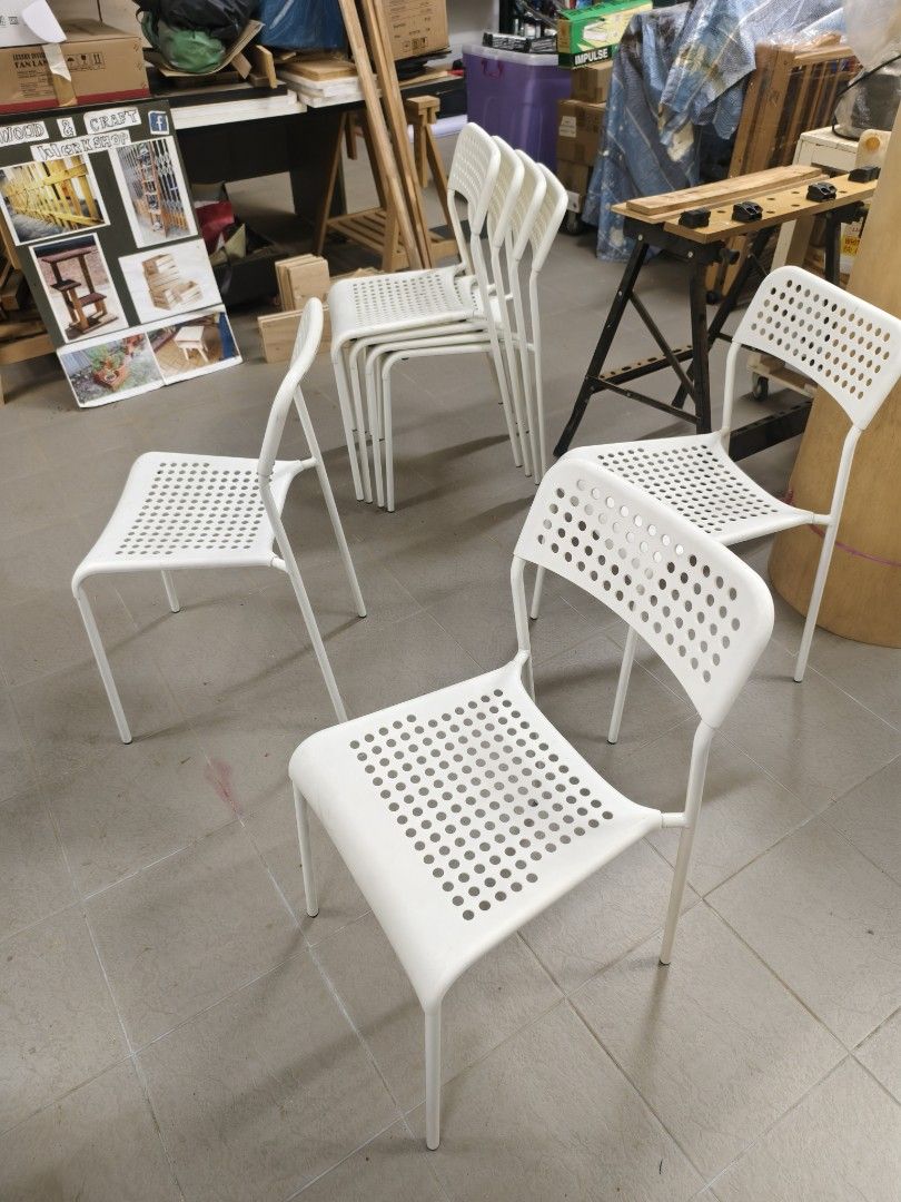 Ikea adde stackable chair 3 units left, Furniture & Home Living ...